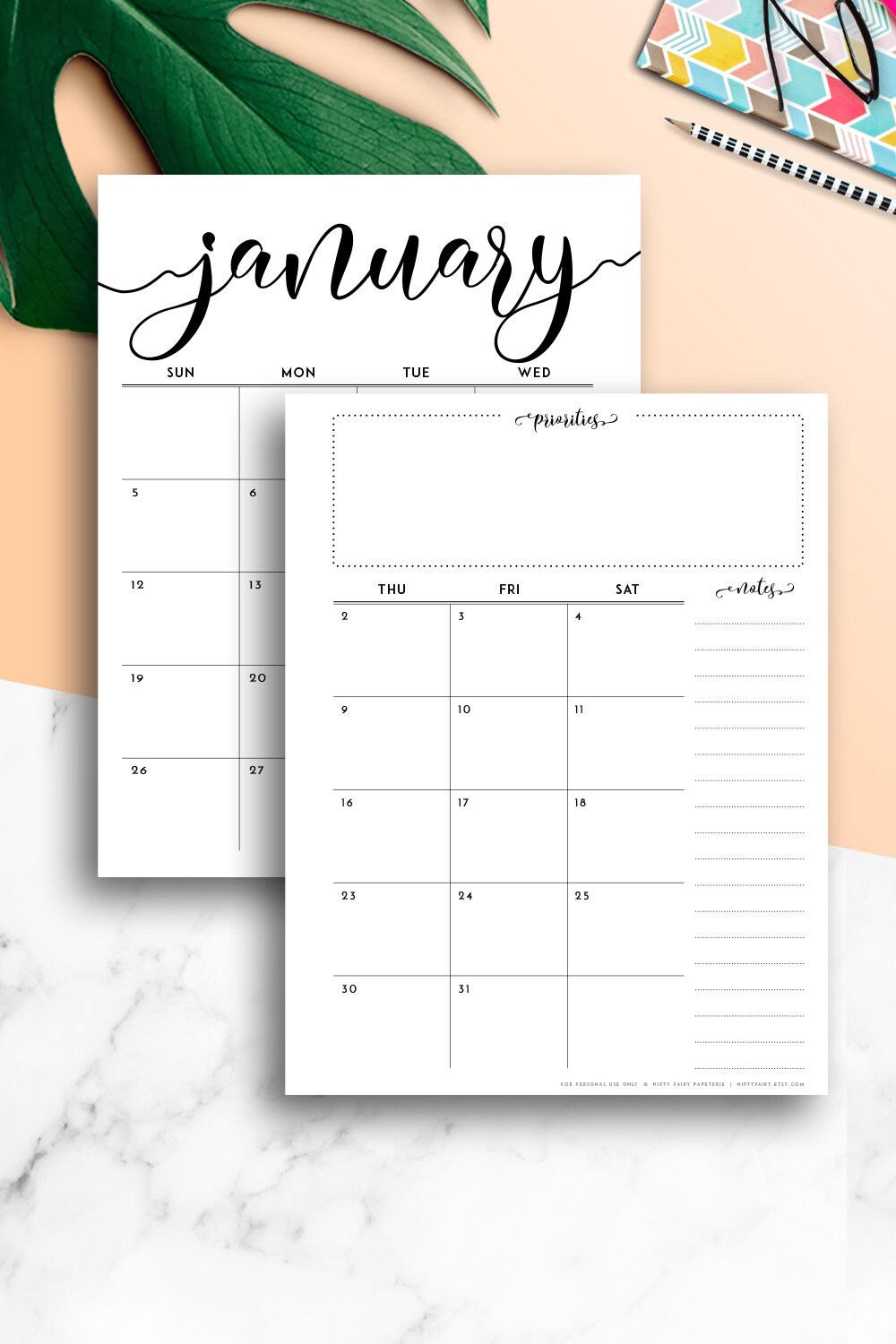 2021-2022 Planner Printable Monthly ARC Planner Inserts 2022 - Etsy