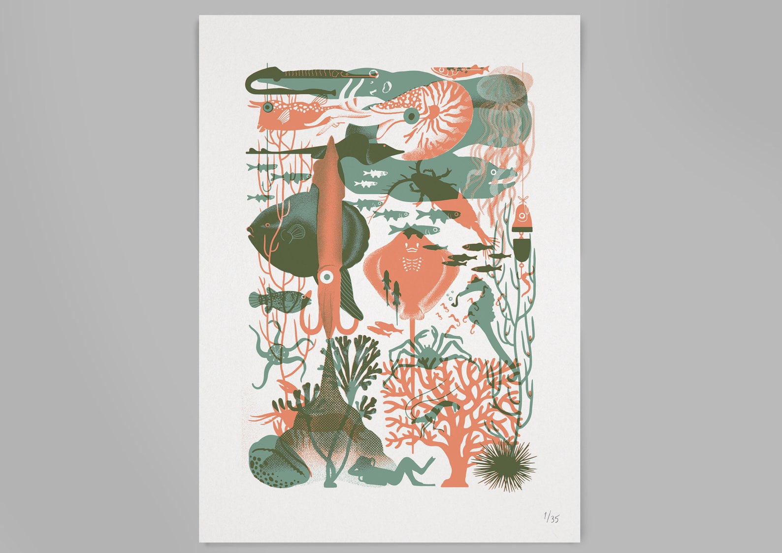 Deepsea Screenprint by Megan Handmade Silkscreen Print | Etsy