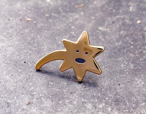 Tiny Shooting Star Hard Enamel Pin Space Gold Star | Etsy