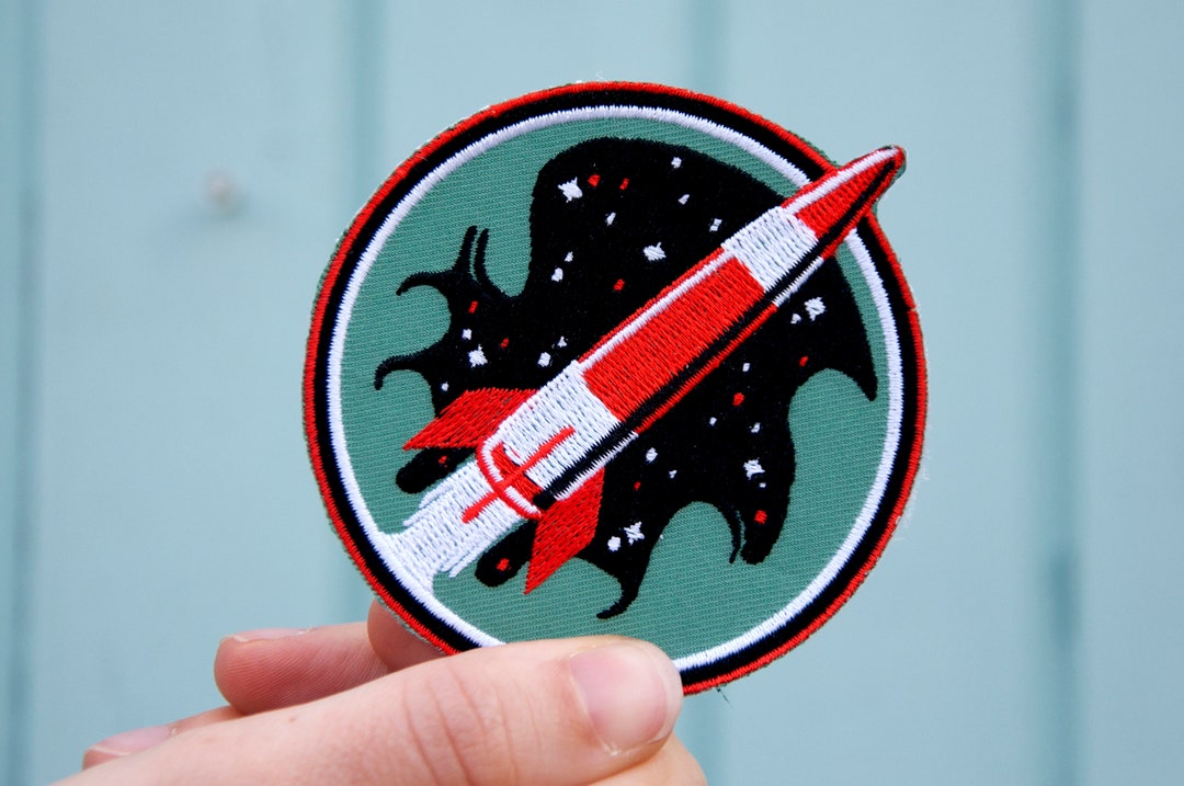Patch Space Rocket Iron on Patch by Maarten Huizing Rocket Textile ...