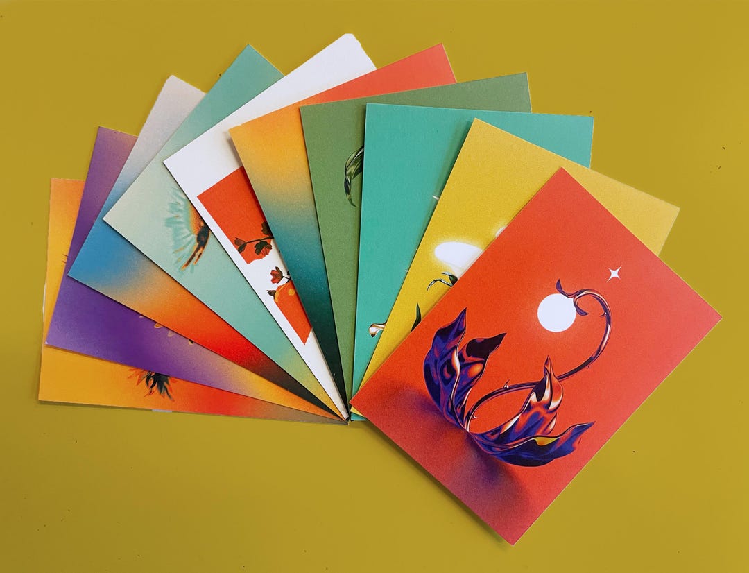 Flower Power Postcard Pack by Maarten Huizing | 10 Postcards Set - Etsy