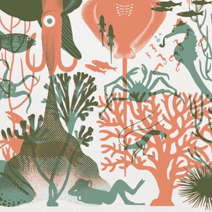 Deepsea Screenprint by Megan Handmade Silkscreen Print Poster With ...