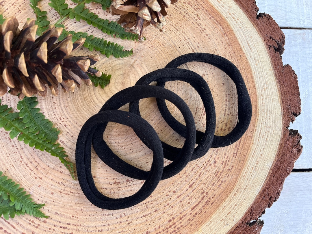4 Black Stretchy/ Hair Bands | Hair Ties - Etsy