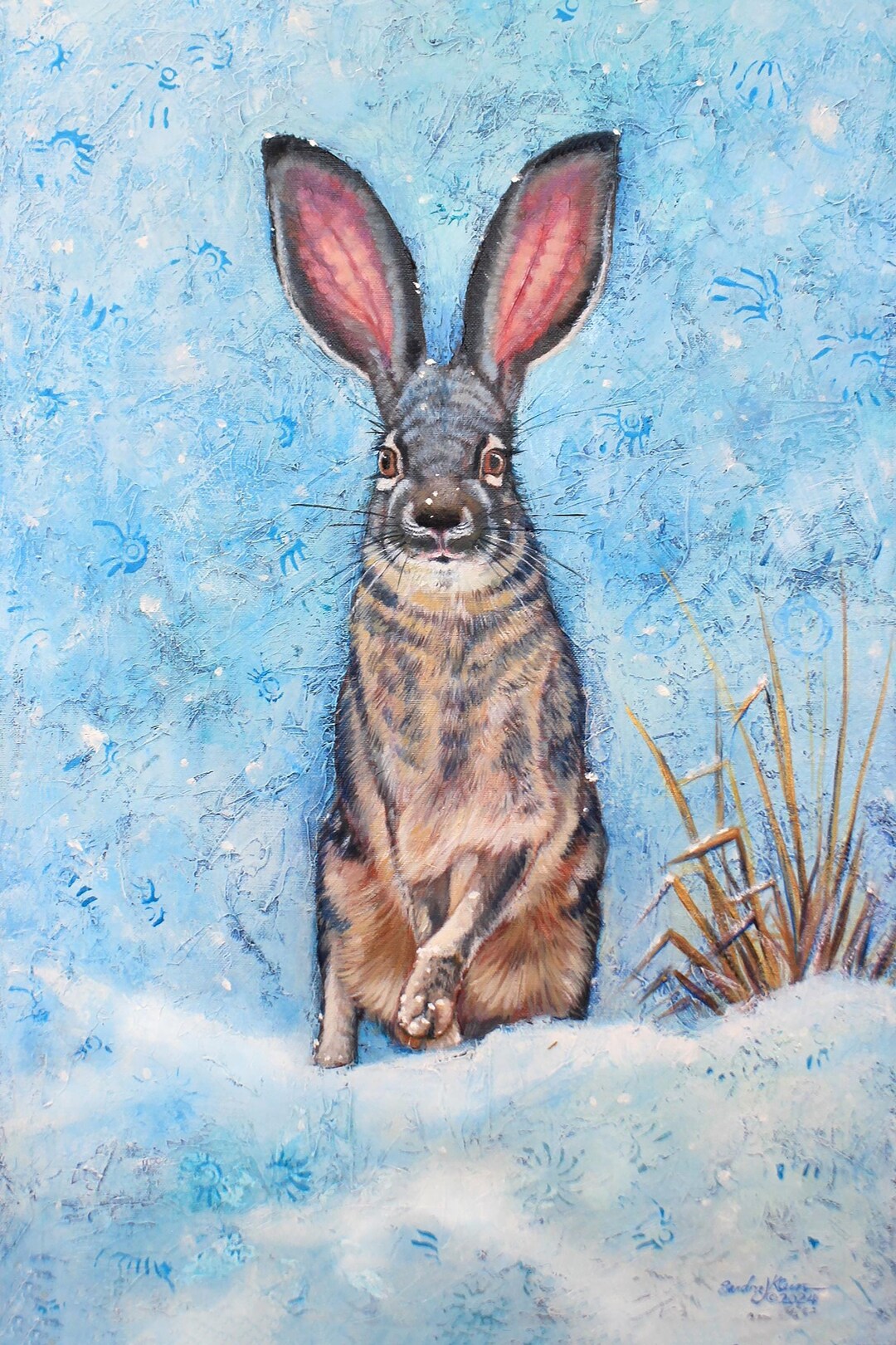 Snowy Jack Rabbit Original Acrylic on Canvas - Etsy