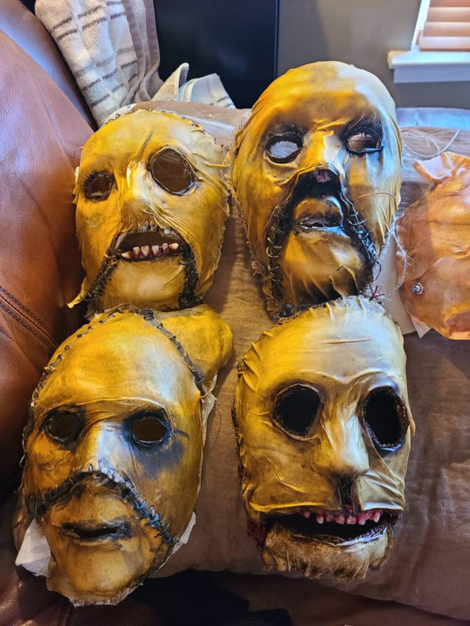 Real Leather Skin Masks Scary Halloween Masks - Etsy