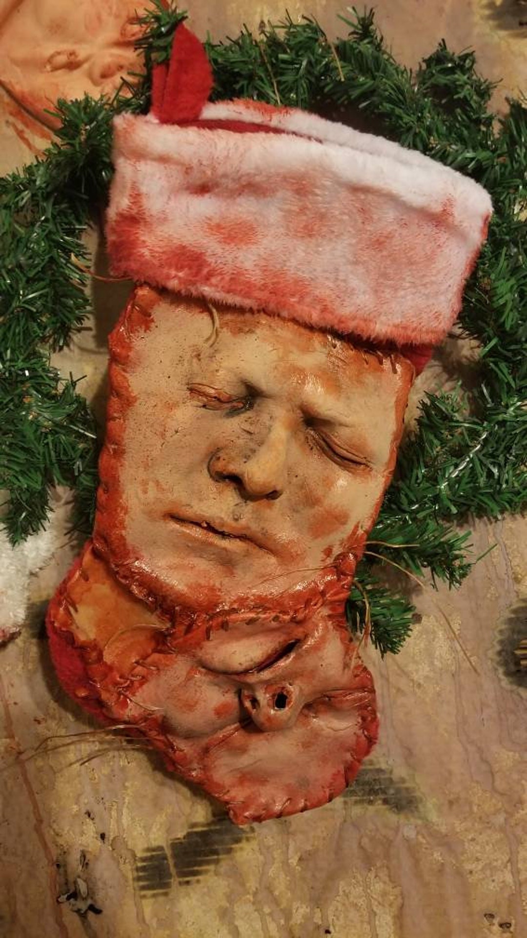 Ed Gein Style Christmas Stockings Scary Dark Skin Stockings - Etsy