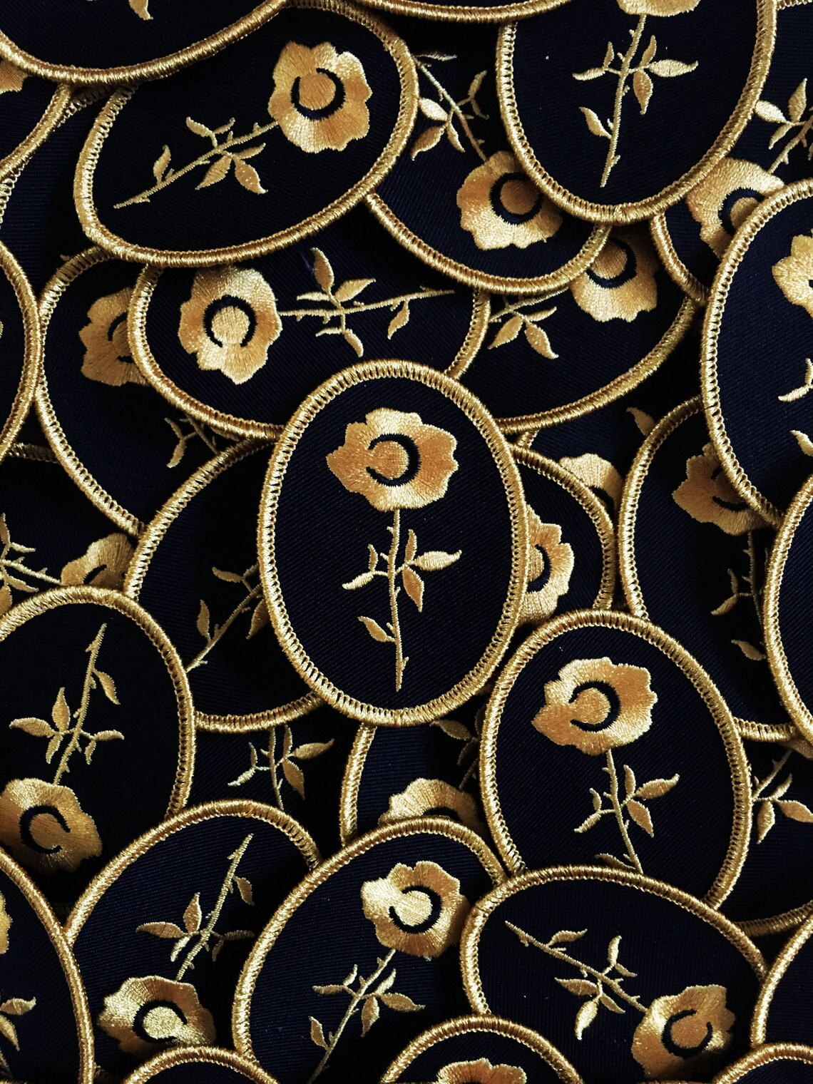 Dat Rosa Metallic Gold Embroidered Patch - Etsy
