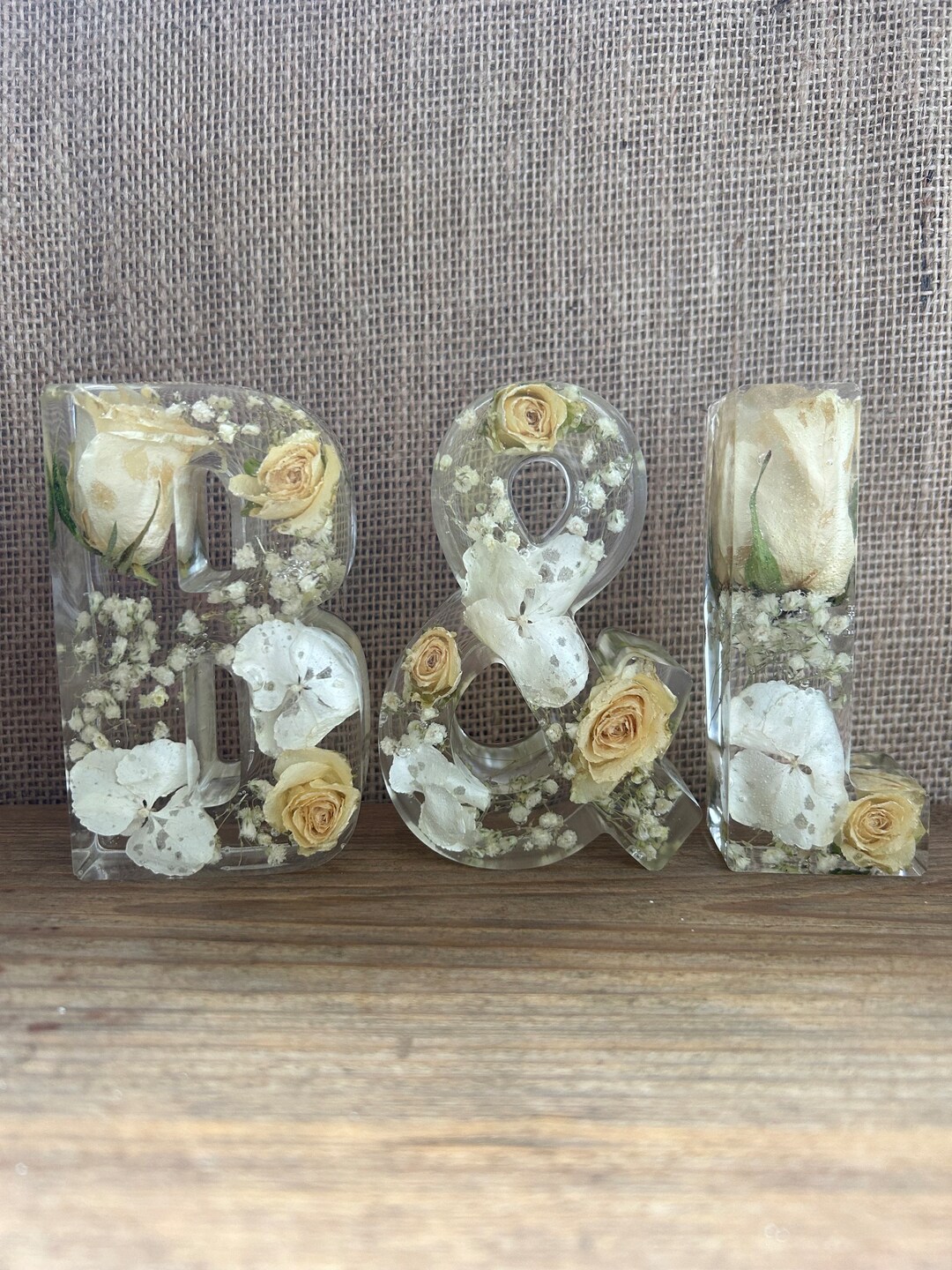 Flower Preservation Resin Letters Initials Set Memorial Keepsake - Etsy