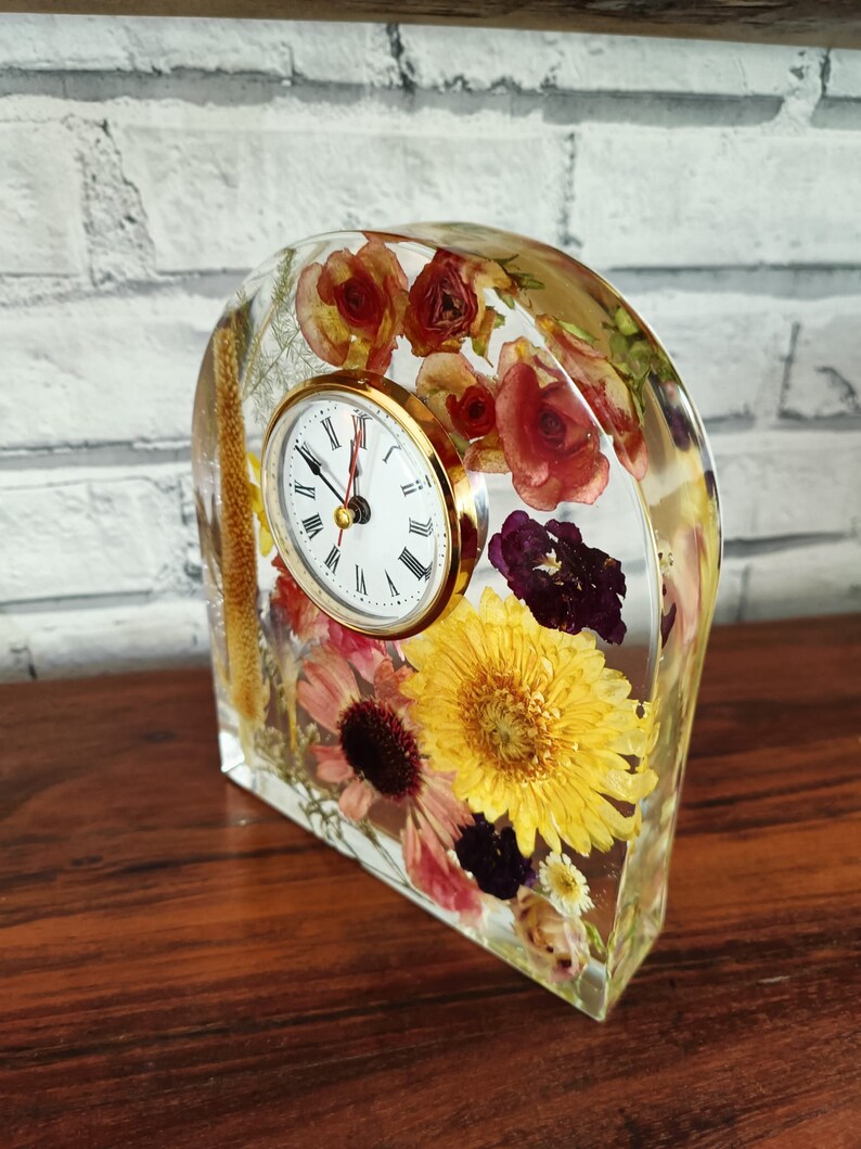 Flower Preservation Resin Arch Clock Memorial Keepsake - Etsy