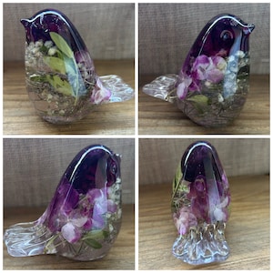 Flower Bouquet Preservation Resin Bird Robin Memorial Keepsake Wedding ...
