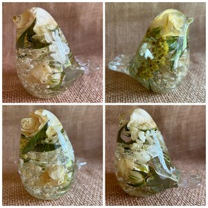 Flower Bouquet Preservation Resin Bird Robin Memorial Keepsake Wedding ...