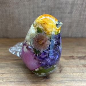 Flower Bouquet Preservation Resin Bird Robin Memorial Keepsake Wedding ...