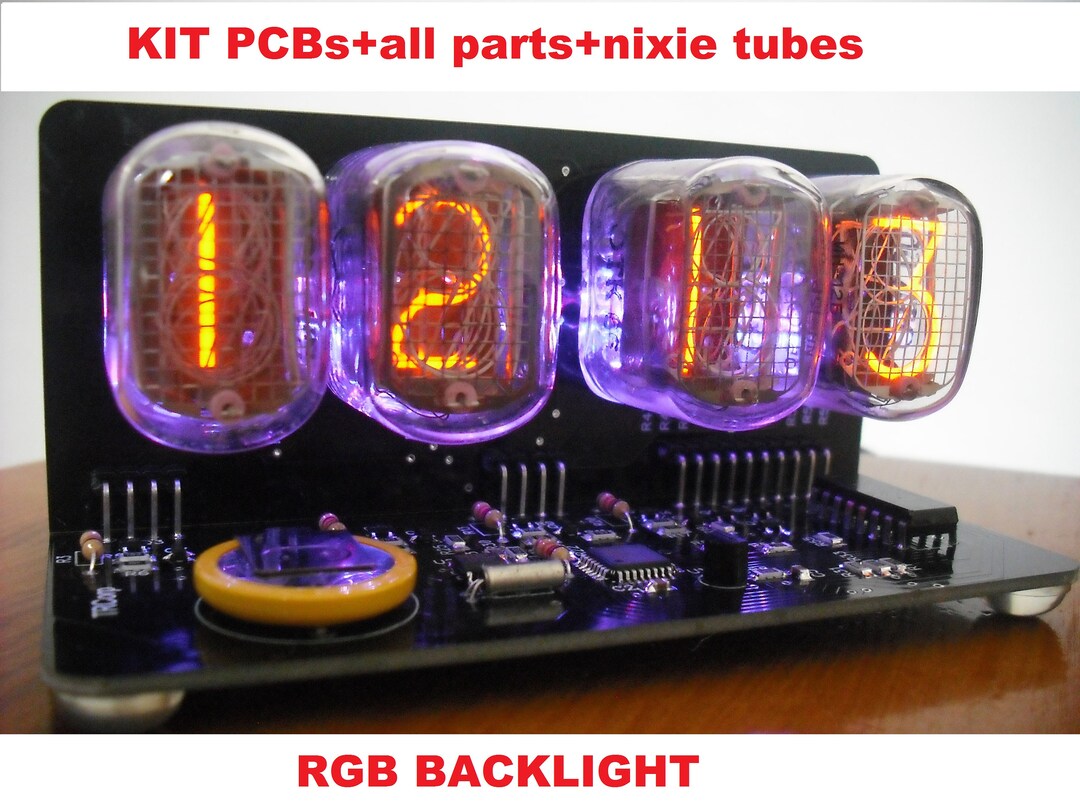 Nixie Tube Clock KIT With IN-12 Tube Led Rgb Backlight Black PCB - Etsy