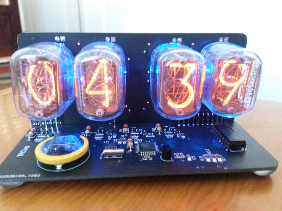 Nixie Tube Clock Kit With IN-12 Tube LED Blue Backlight Black PCB - Etsy