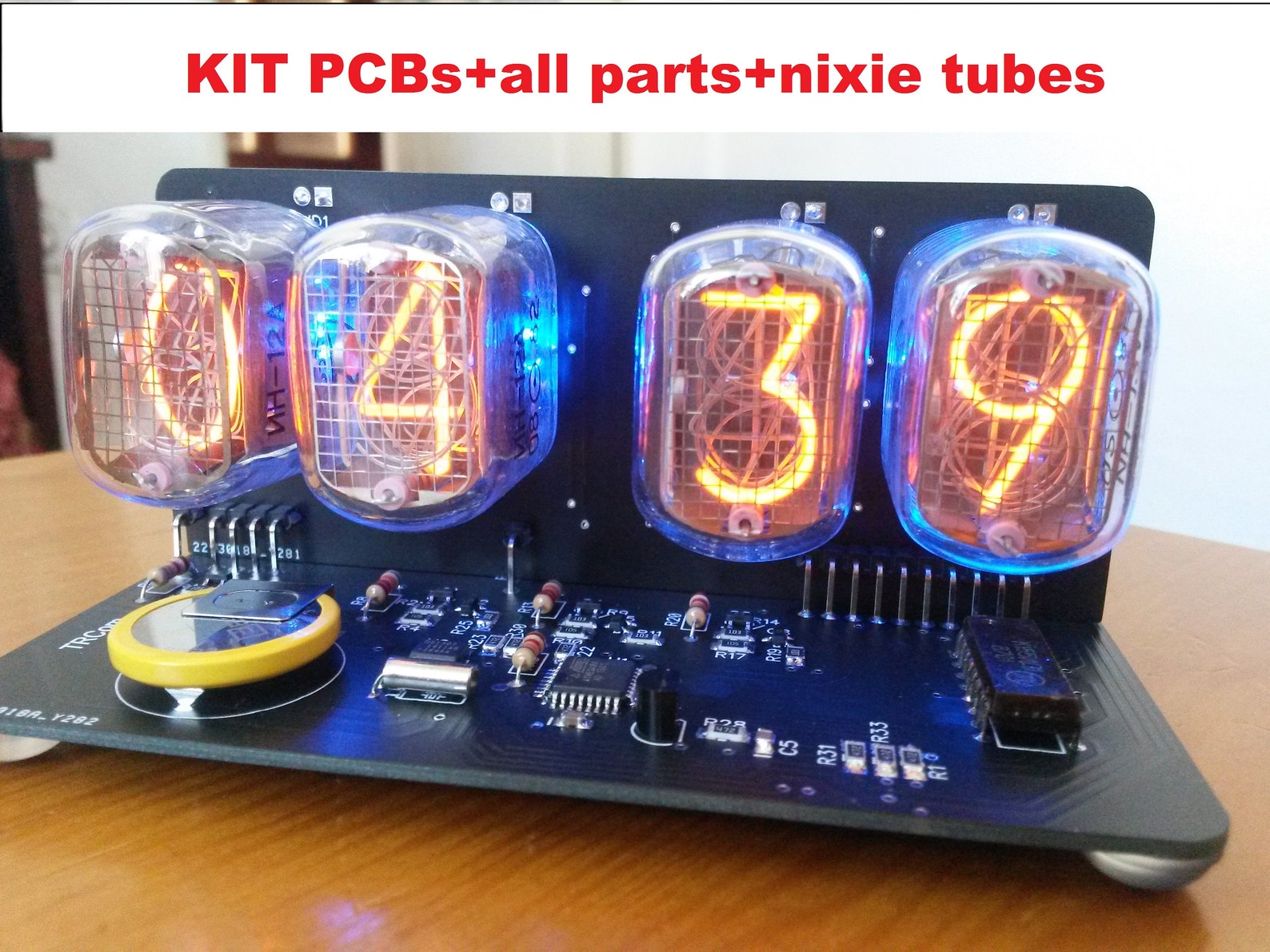 Nixie Tube Clock Kit With IN-12 Tube LED Blue Backlight Black PCB - Etsy