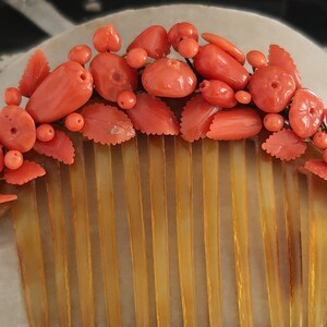 Antique Italian Red Coral Comb W Fitted Case Victorian - Etsy