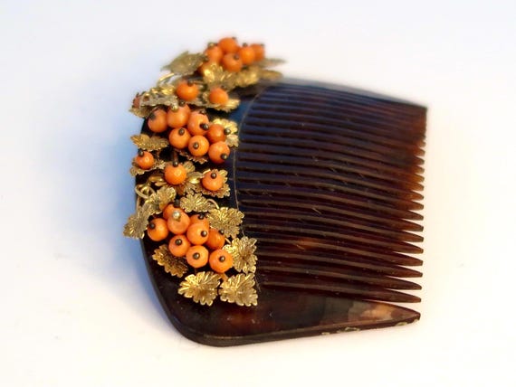 Antique Payneta 8K Gold Vine Coral Grape Clusters - P… - Gem