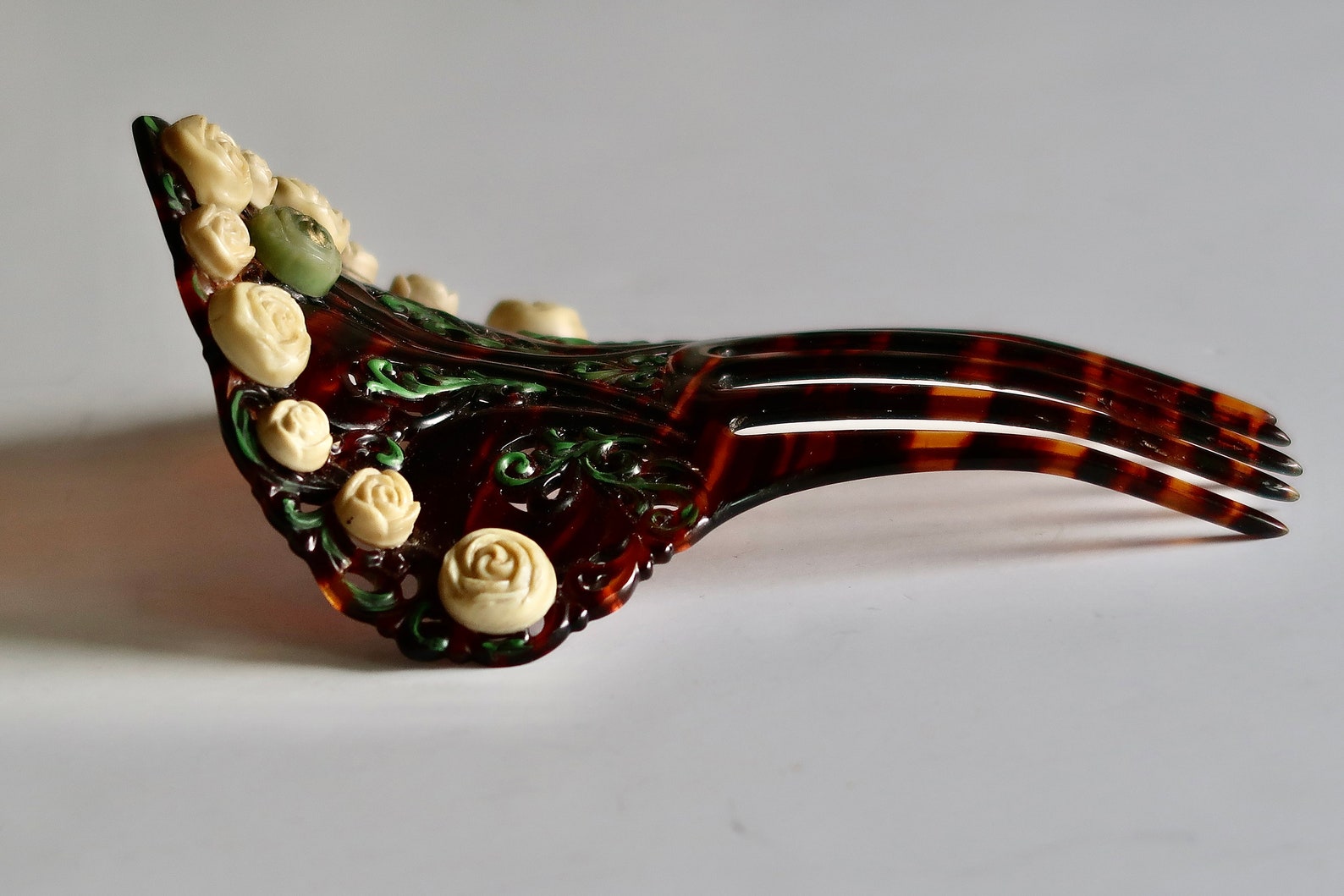 Antique Art Deco Celluloid Roses Hair Comb, Bridal Hair Decoration - Etsy