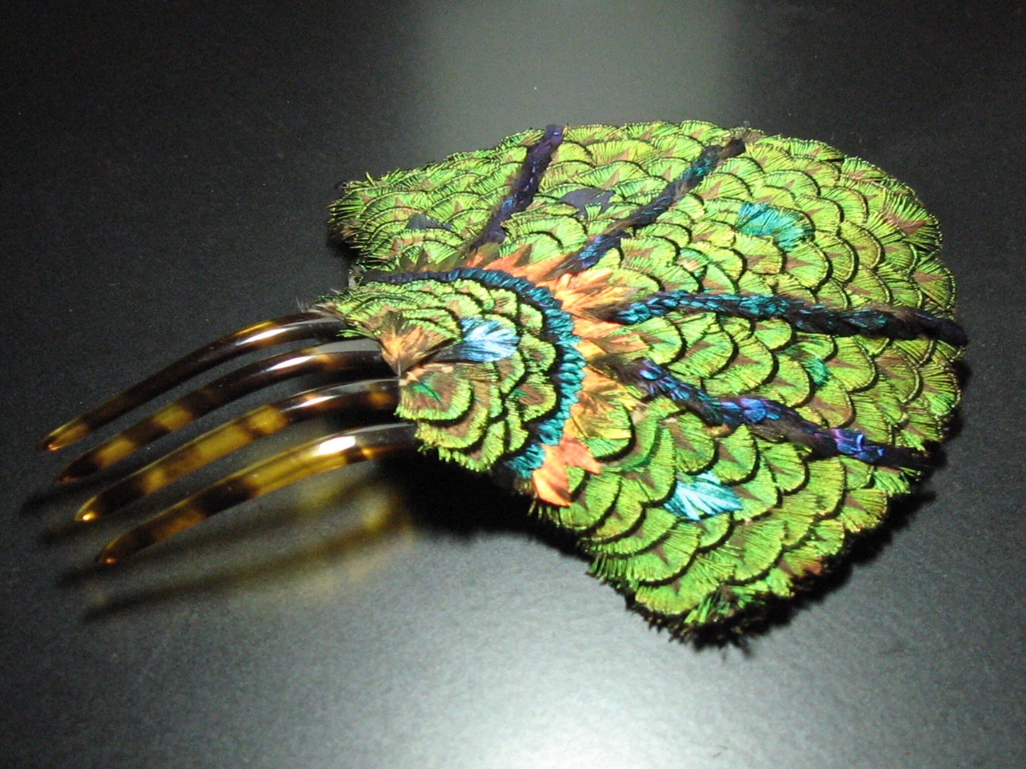 ART DECO Peacock Feather Fan Hair Comb - Etsy
