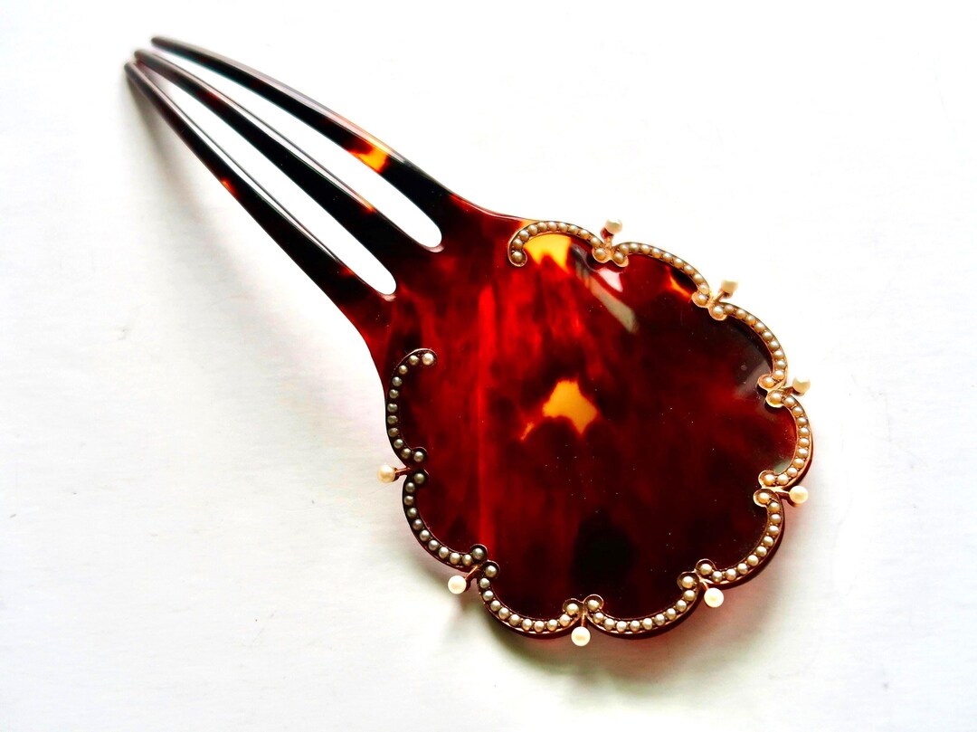 Antique Edwardian 14K Pearl Scallop Hair Comb, Bridal Comb - Etsy