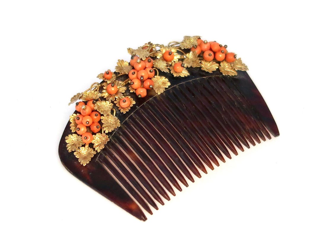Antique Payneta 8K Gold Vine Coral Grape Clusters - Philippine Hair ...