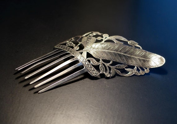 Antique Victorian Figural Bird & Quill Asymmetric Sil… - Gem