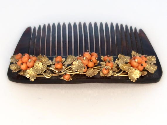 Antique Payneta 8K Gold Vine Coral Grape Clusters - P… - Gem