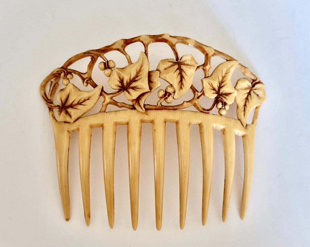 Antique French Art Nouveau Ivy Motif Hair Comb - Etsy