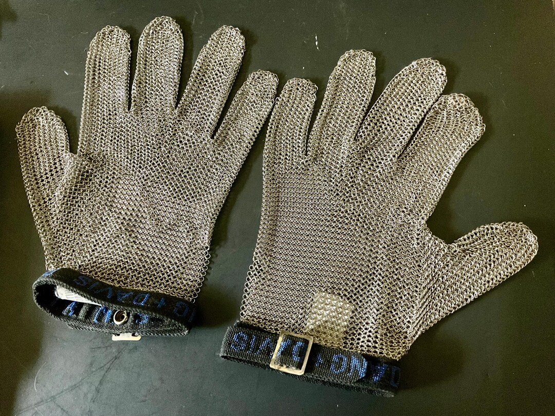 Whiting & Davis Chainmail Safety Gloves Stainless Steel Mesh Five ...