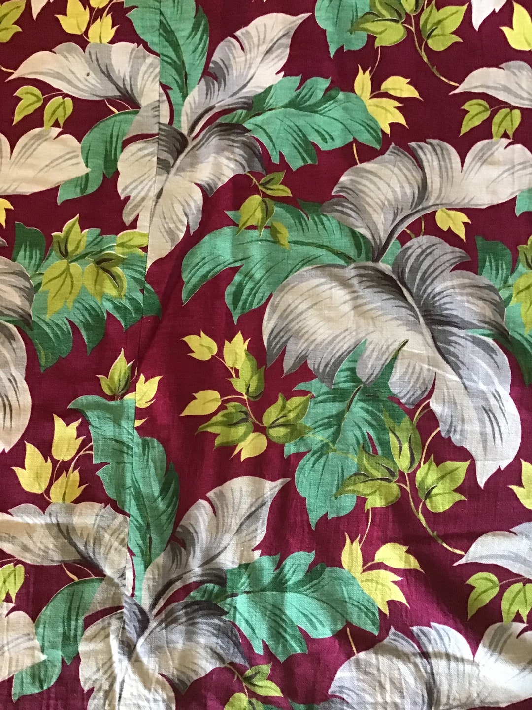 Vintage Barkcloth Drapery Panel Retro Fabric - Etsy