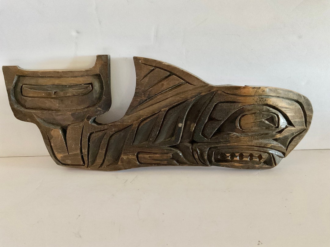 First Nations West Coast Cedar Carved Whale D. Thyes Mamalilikulla ...