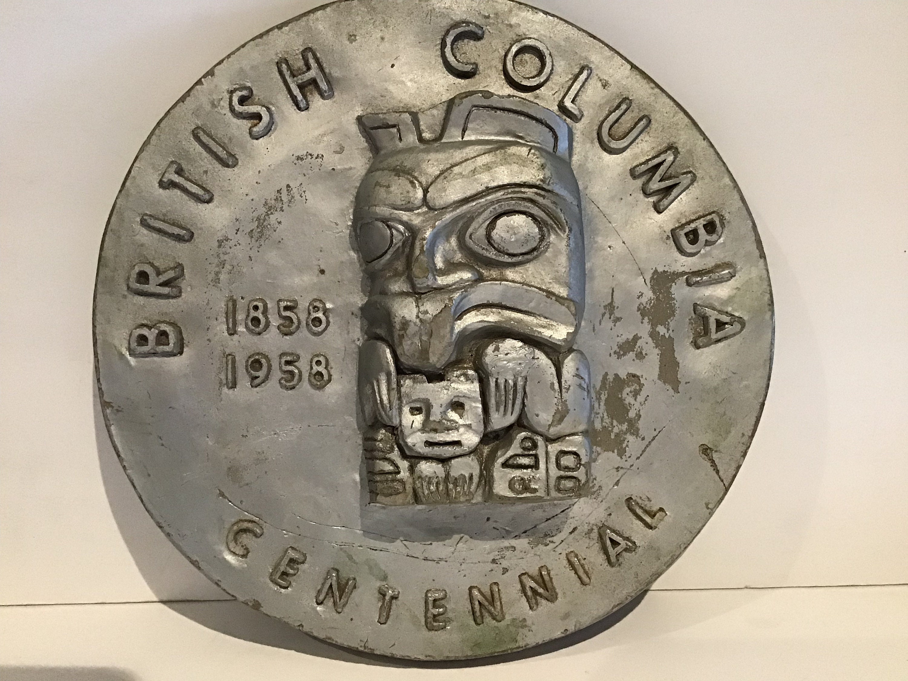 British Columbia Centennial Cement Outdoor Plaque 1958 Totem - Etsy