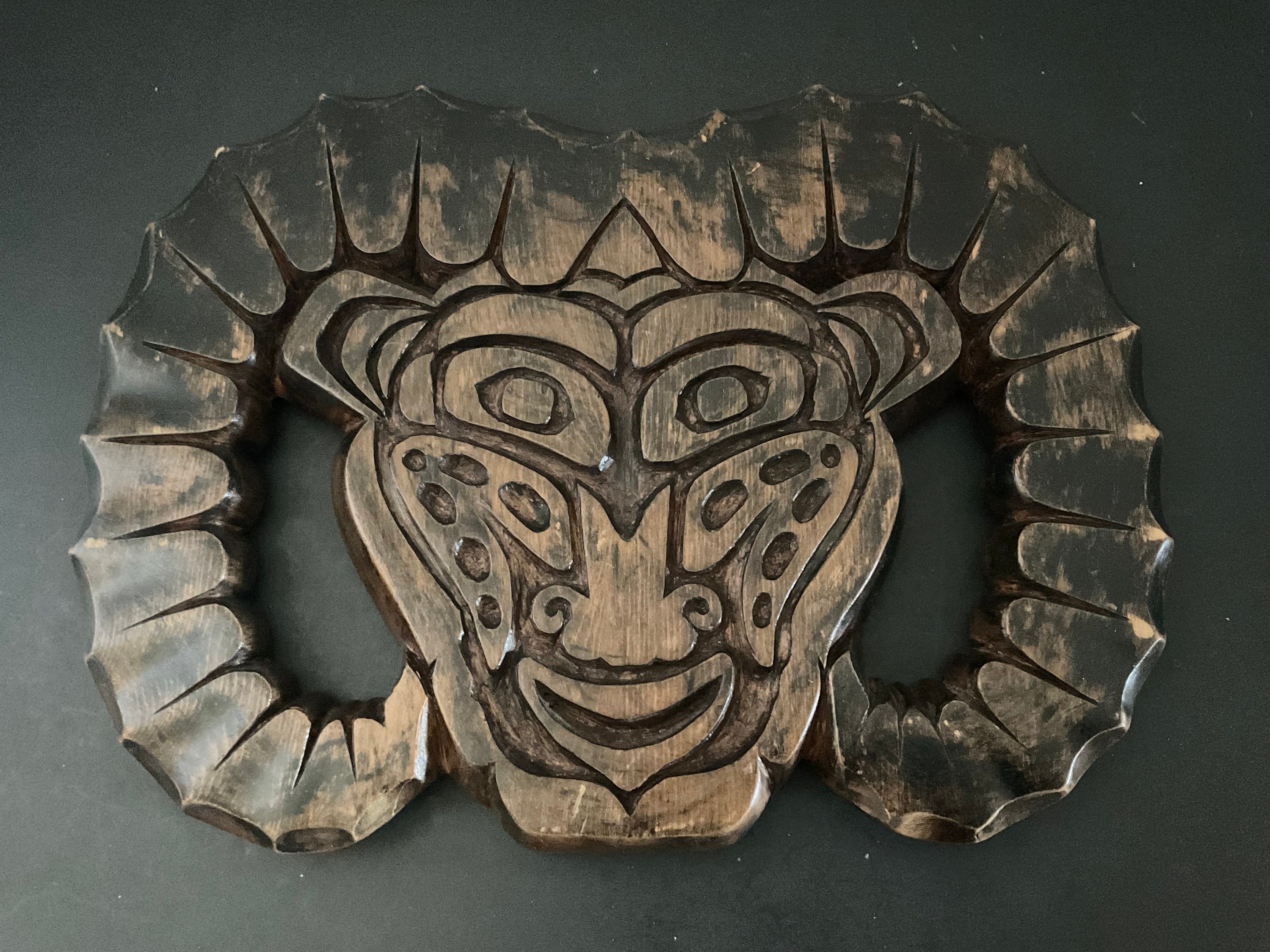 Vintage First Nations Carved Wood Unusual Big Horned Sheep - Etsy