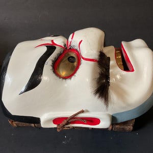 Japanese Shinto Dance Mask Biccho Kaguro Noh Gigaru Wood Signed - Etsy