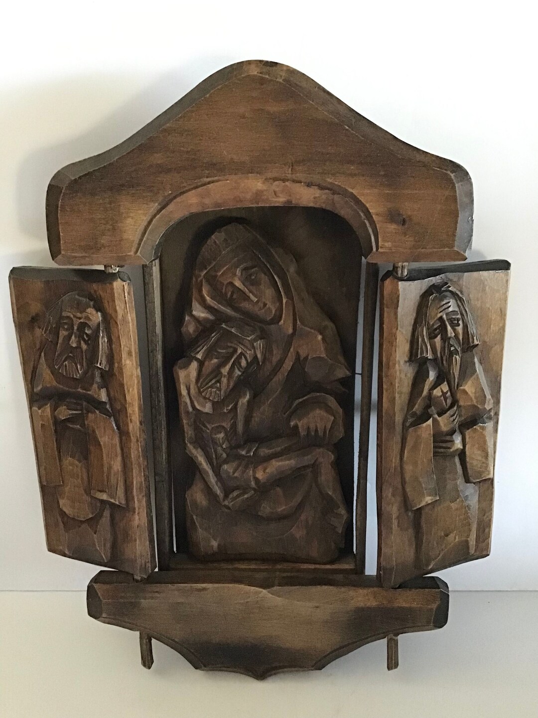 Vintage Carved Religious Triptych Eastern Europe Poland - Etsy