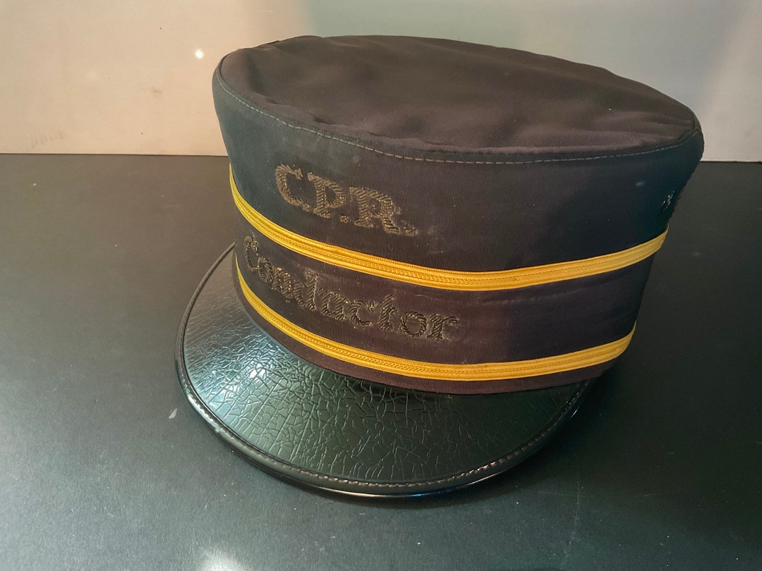 Vintage CPR Railroad Conductor Hat Scully Montreal Genuine - Etsy