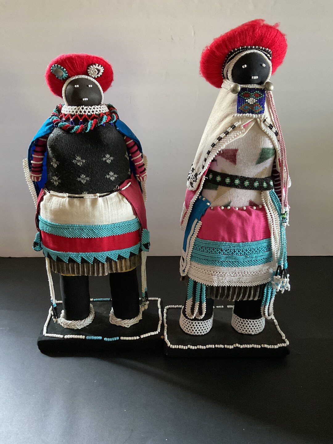Vintage African Ndebele Dolls Beaded Hand Crafted Traditional Folk Art ...