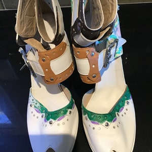 PETER FOX Shoes Open Toe Straps Floral Heels - Etsy