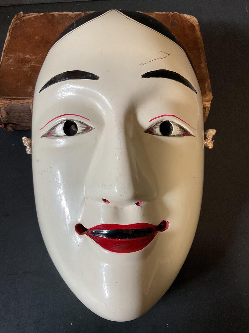 Traditional Japanese Noh Mask Kaguro Omen Shinto Female Wood Mask ...