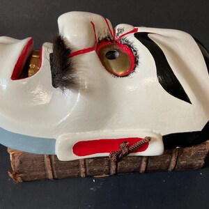 Japanese Shinto Dance Mask Biccho Kaguro Noh Gigaru Wood Signed - Etsy