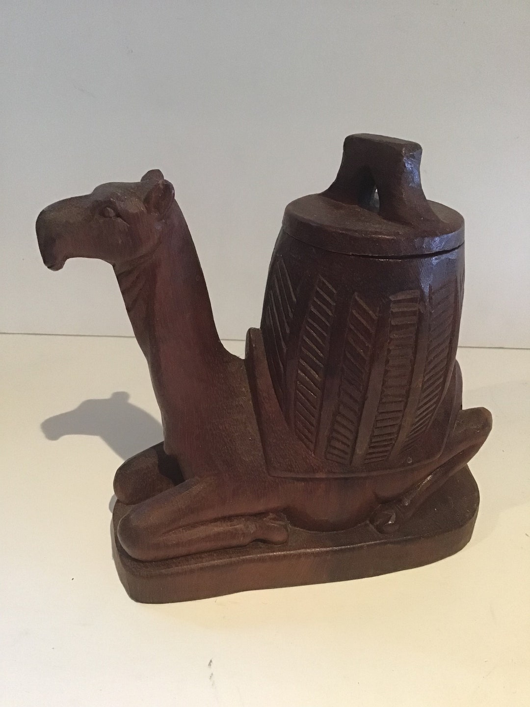 Vintage Wood Carved Camel Box - Etsy