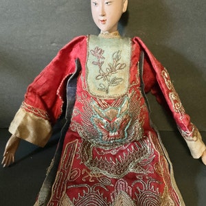 Antique Chinese Handmade Peking Opera Theatre Puppet Chaozhou Doll Qing ...