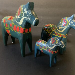 Vintage Dala Horses (3) Erik Pell AKTA Dalahemslojd Nusnas Mora Sweden ...