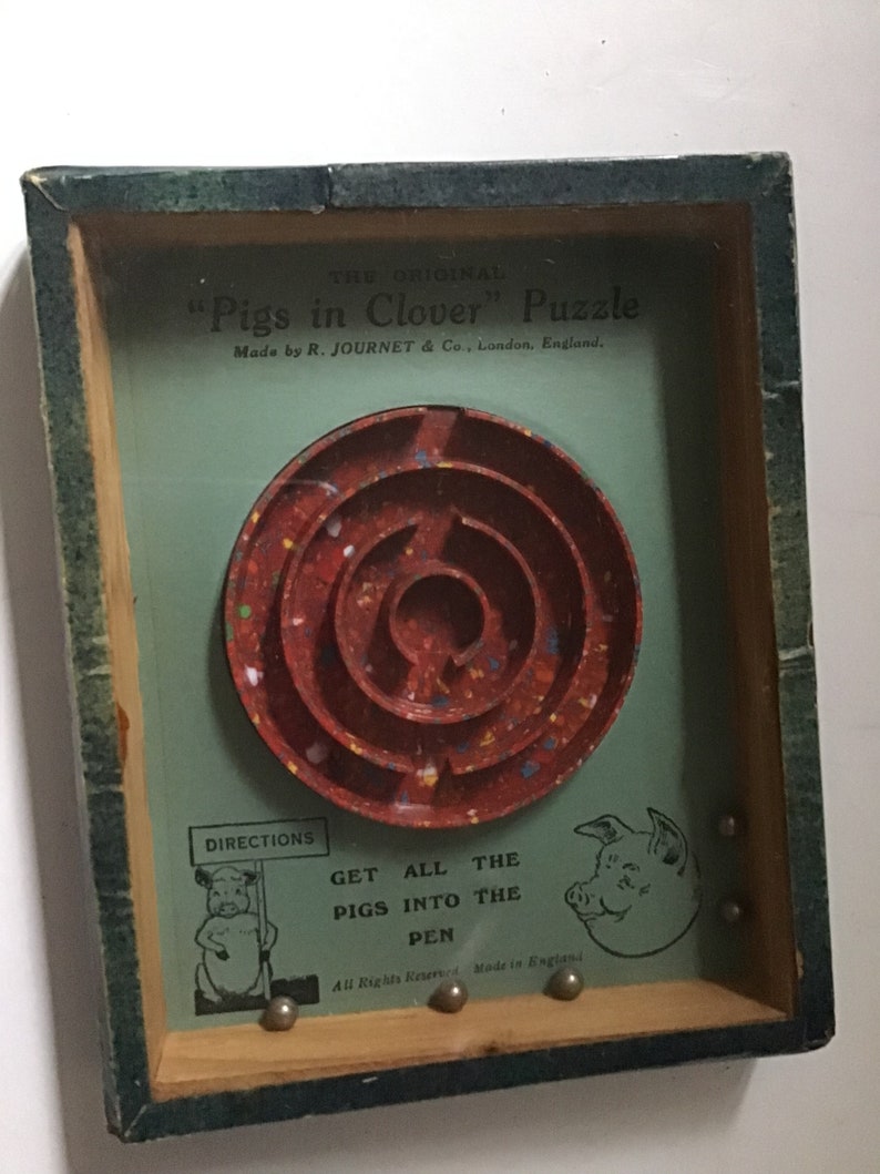 Antique pigs in Clover Puzzle R. Journet England Perfectly - Etsy