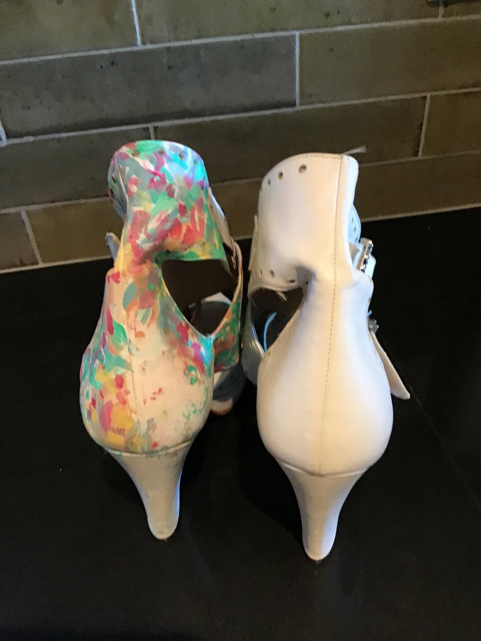 PETER FOX Shoes Open Toe Straps Floral Heels | Etsy