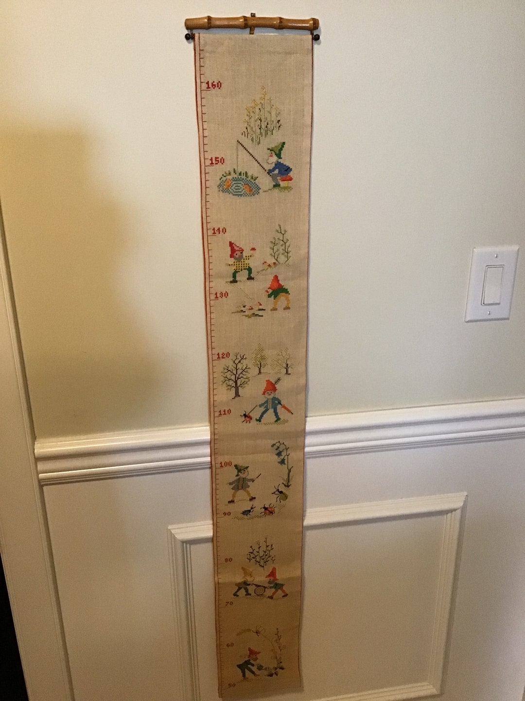 Vintage Scandinavian Hand Worked Growth Chart Embroidery Stunning - Etsy
