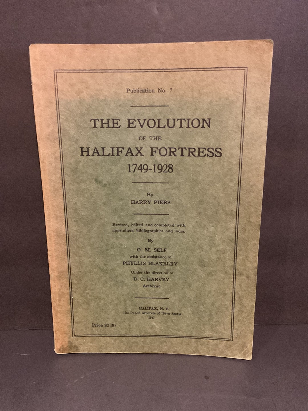 The Evolution of the Halifax Fortress 1749-1928 Harry Piers Nova Scotia Archives 1947 - Etsy