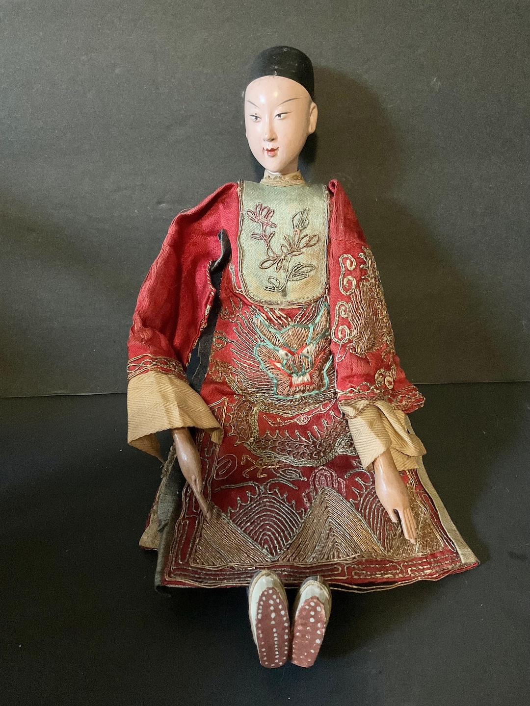 Antique Chinese Handmade Peking Opera Theatre Puppet Chaozhou Doll Qing ...