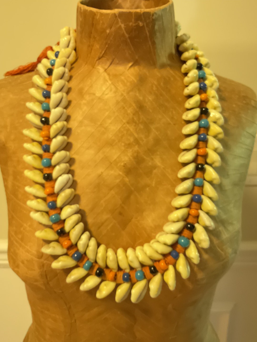 African Vintage Cowrie Shell & Bead Necklace Traditional Tribal - Etsy