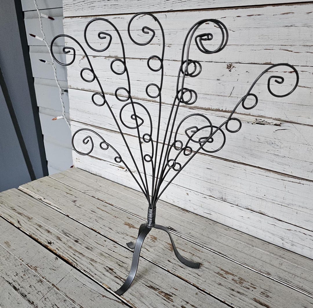 Dark Grey Metal 10 Prong Picture Display Adjustable Arms Decorative ...